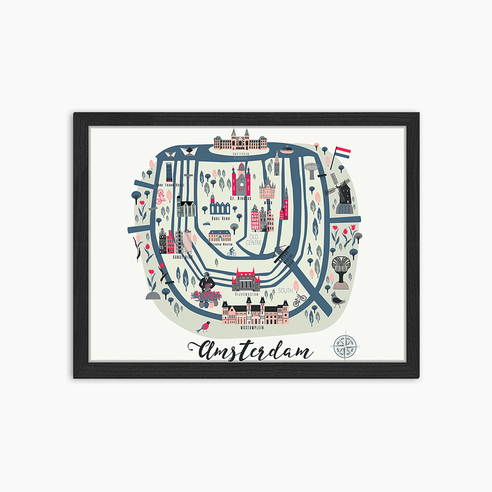 Amsterdam Cute Map – Any Image